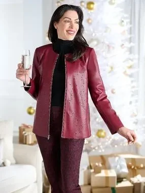 Susan Graver | Jackets & Coats | Susan Graver Regular Faux Leather ...